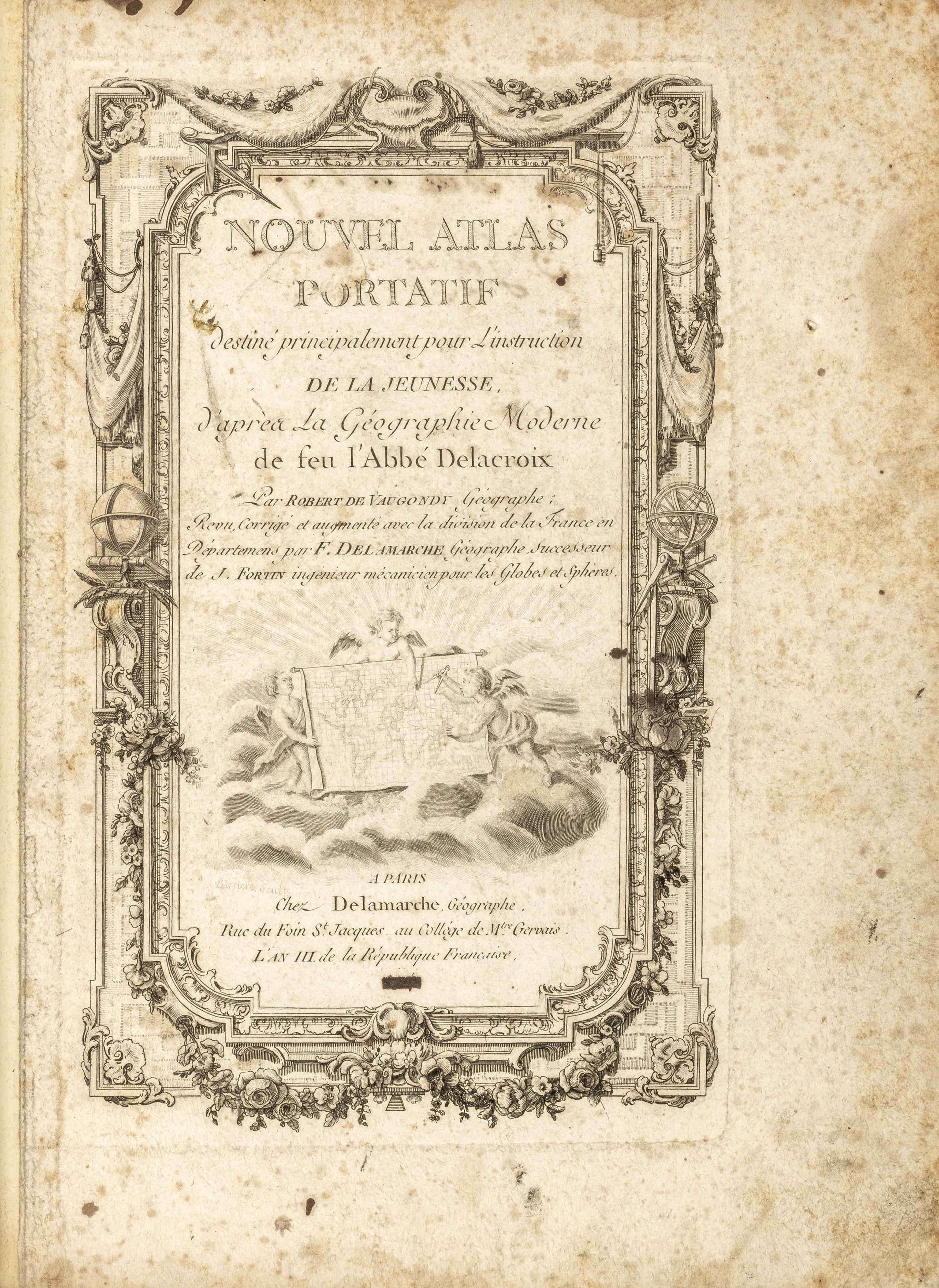 "Nouvel Atlas Portatif" – Atlas for Students with Hand-Colored Maps ...