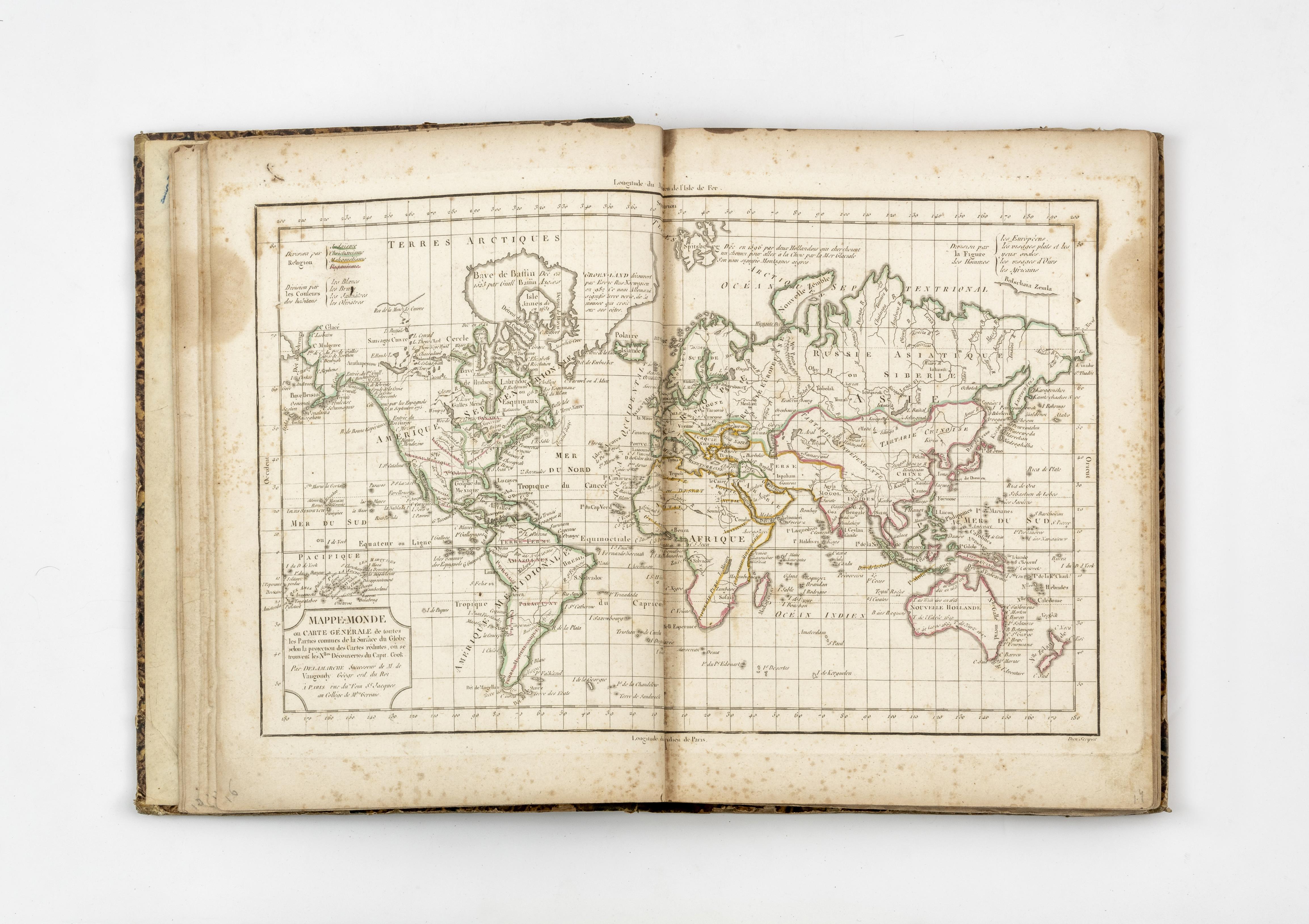 "Nouvel Atlas Portatif" – Atlas for Students with Hand-Colored Maps ...