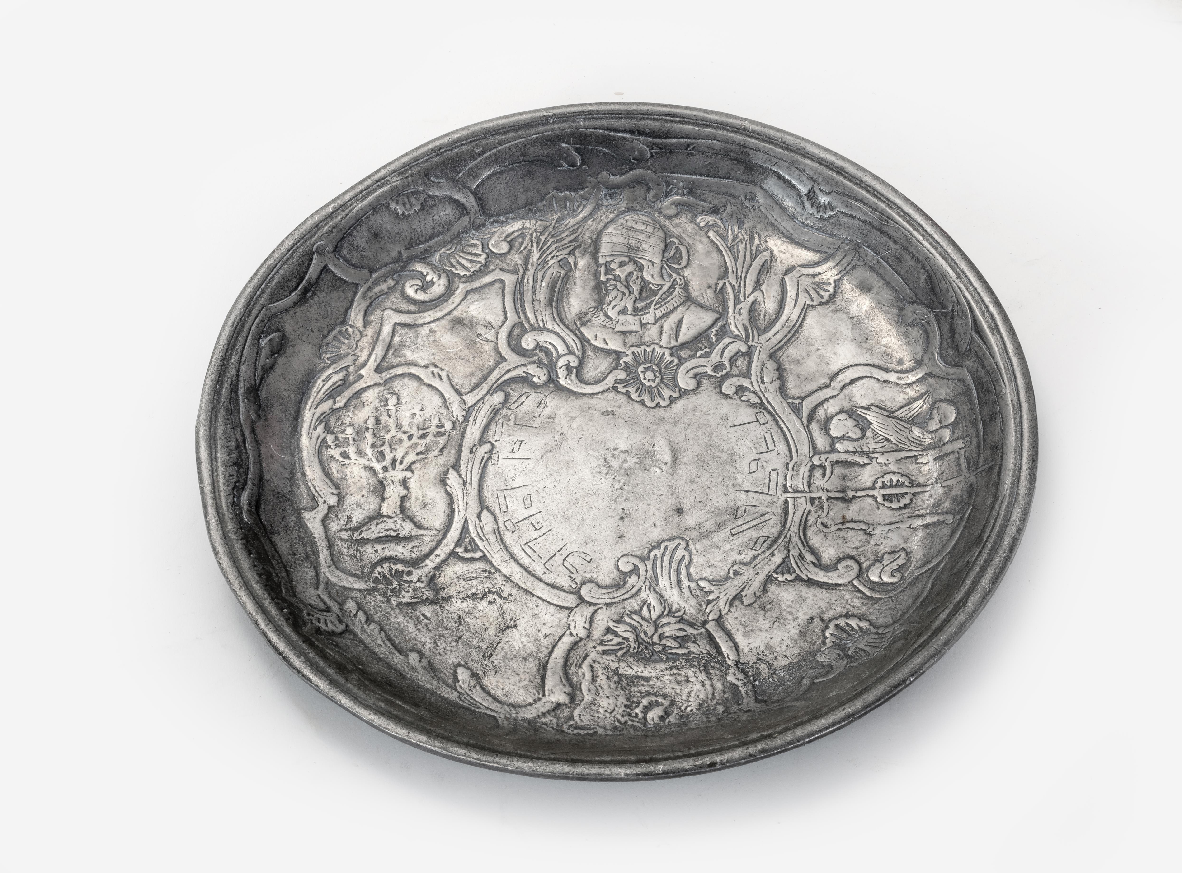 Decorated Pewter Plate for the Redemption of the Firstborn ("Pidyon ...